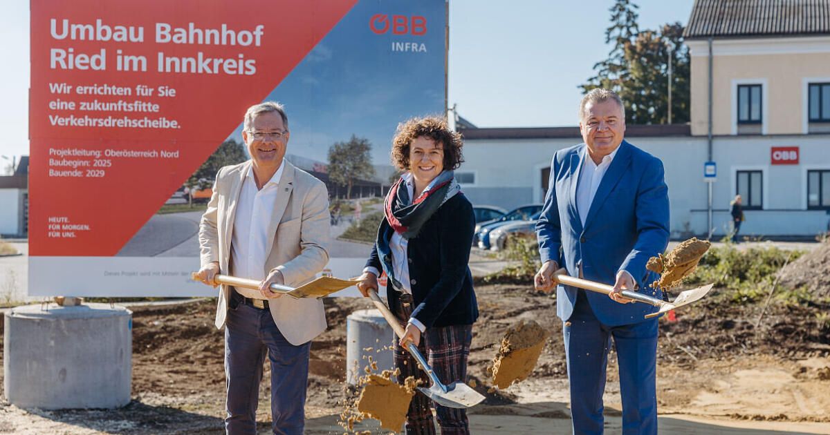 Spatenstich für den Bahnhofsumbau in Ried