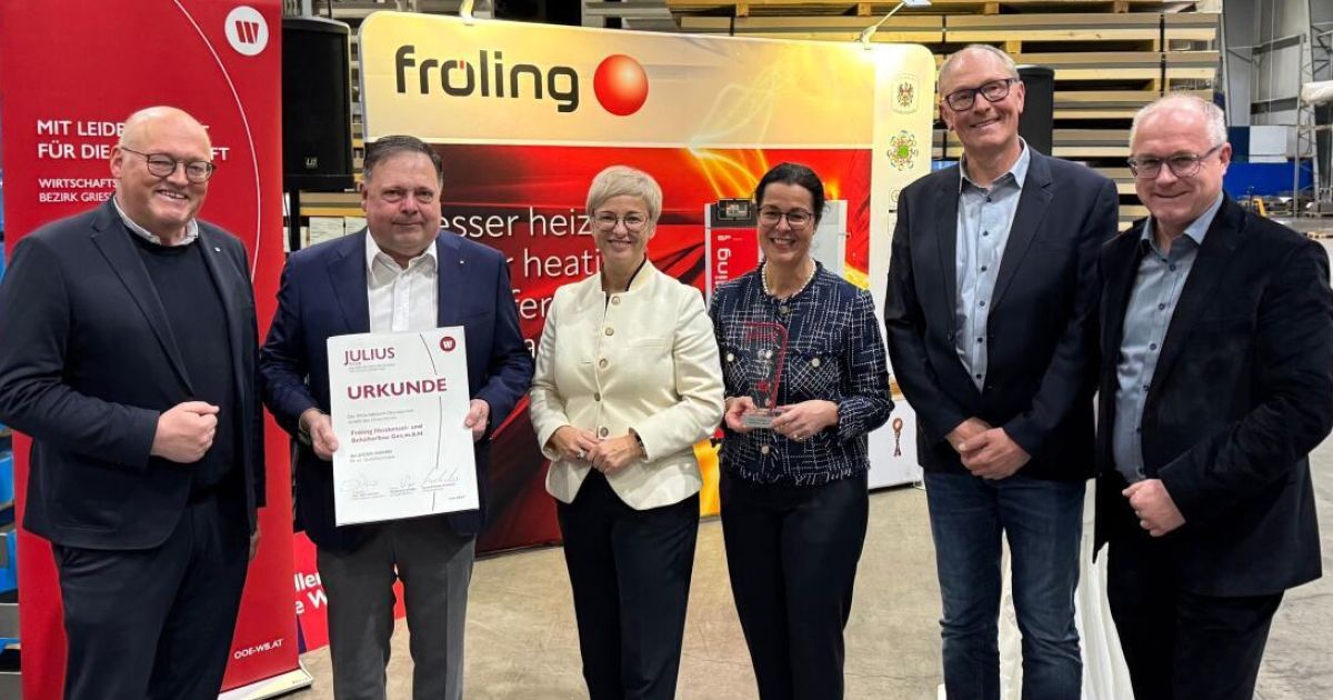 Auszeichnung für Firma Fröling aus Grieskirchen